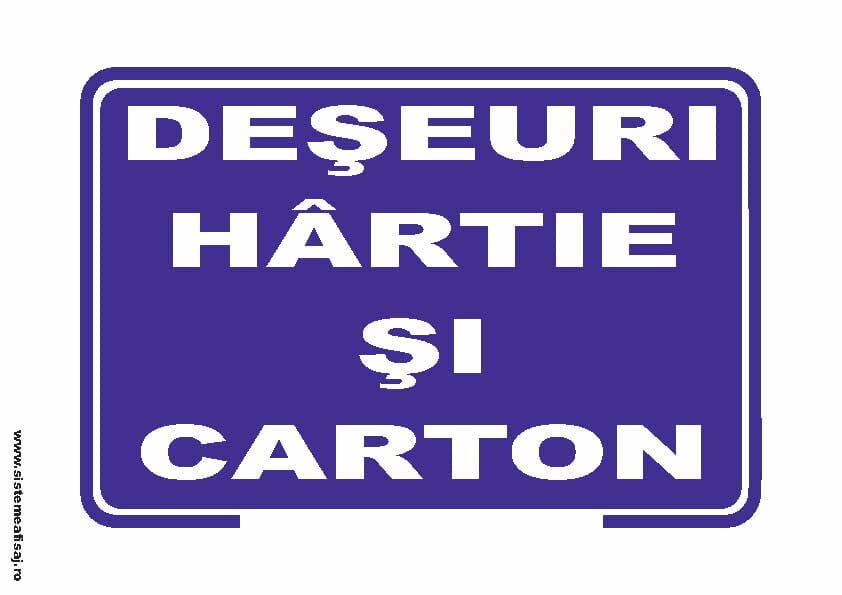 Semn Indicator Deseuri Hartie Si Carton – PrintCenter.ro Shop